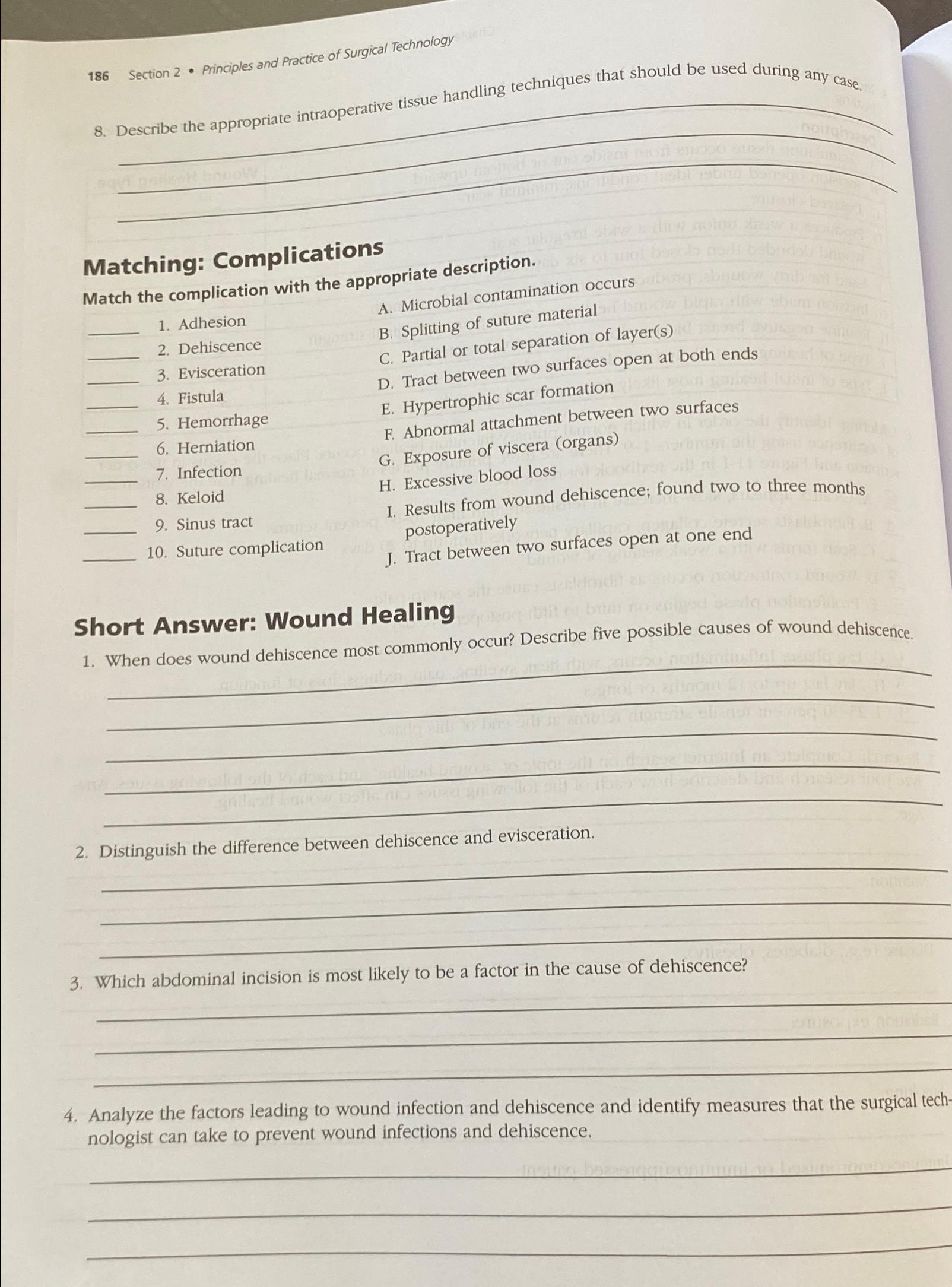 Solved 186 ﻿Section 2 - ﻿Principles and Practice of Surgical | Chegg.com