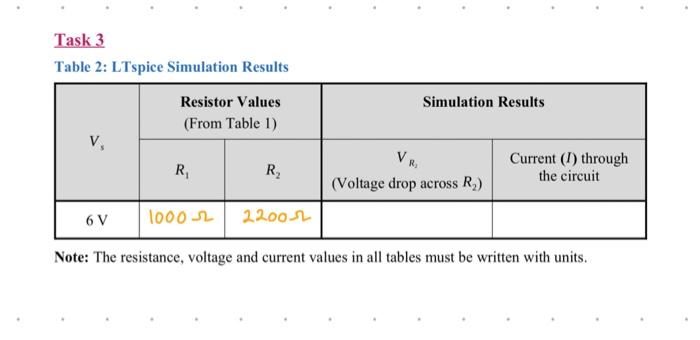 Solved Table 2: LTspice Simulation Results Note: The | Chegg.com