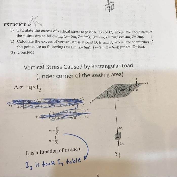 Solved EXERCICE 4: 1) Calculate the excess of vertical | Chegg.com Solved EXERCICE 4: 1) Calculate the excess of vertical | Chegg.com