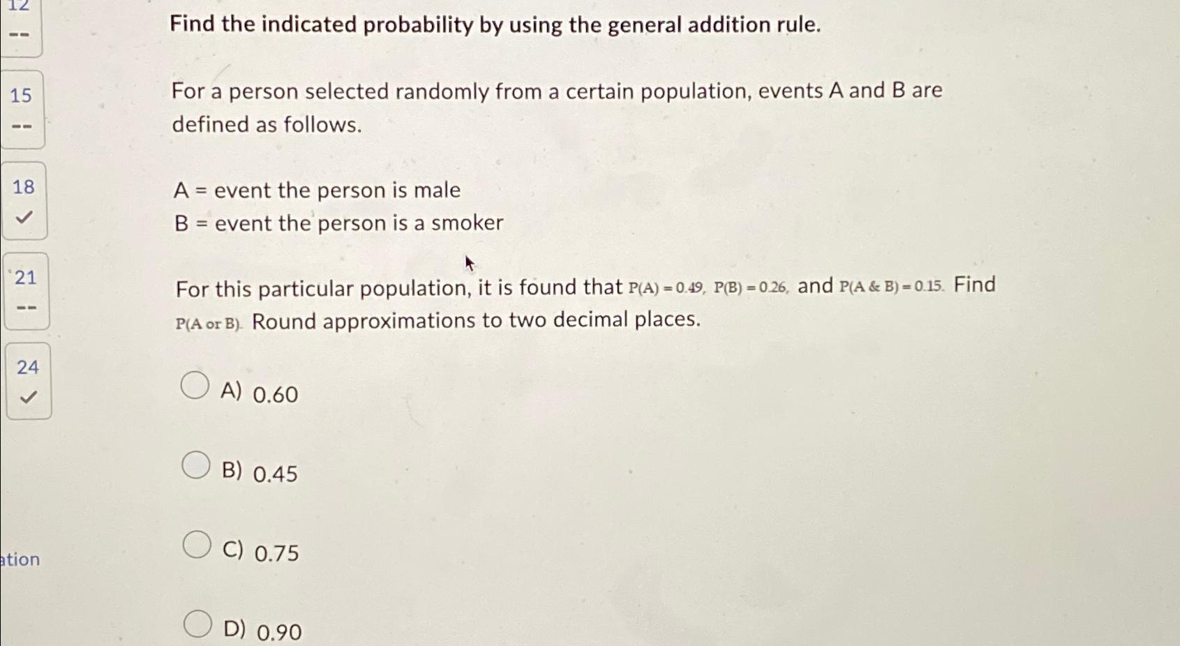 Solved Find the indicated probability by using the general | Chegg.com