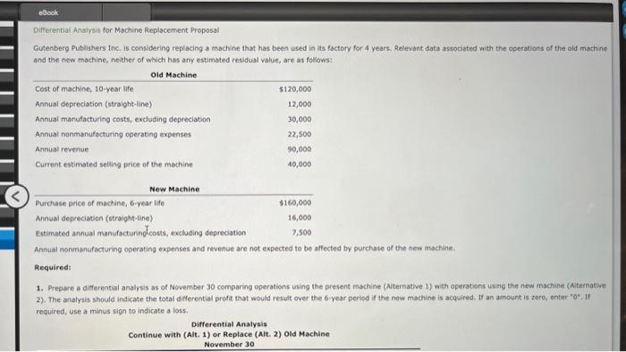 Solved Differential Agairsa for Machine Replacement Proposal | Chegg.com