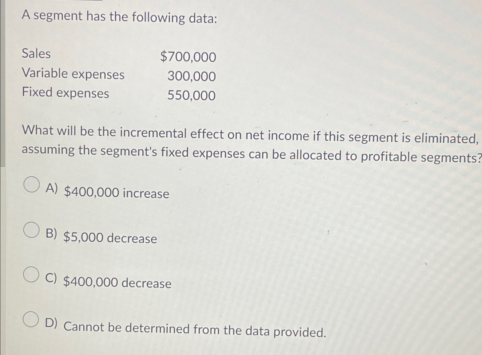 Solved A segment has the following | Chegg.com