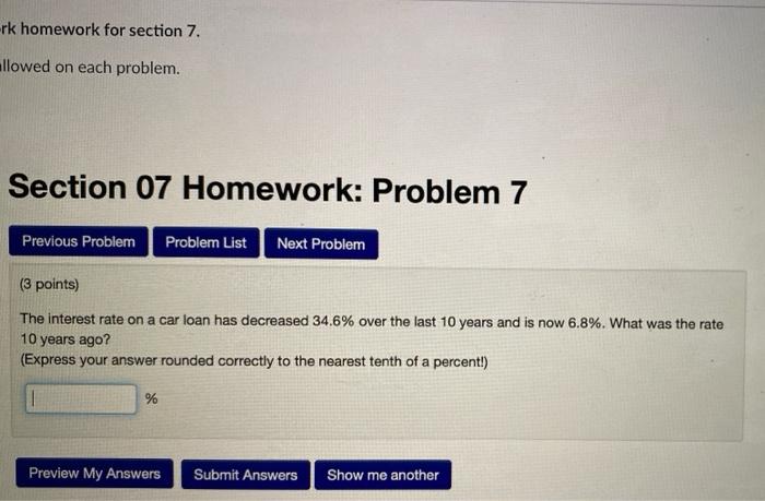Solved rk homework for section 7. llowed on each problem. | Chegg.com