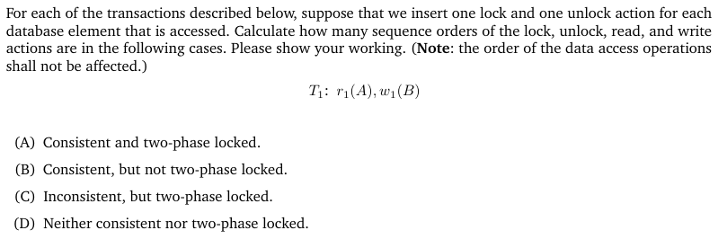 Solved For each of the transactions described below, suppose | Chegg.com