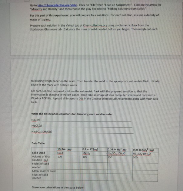 Solved Go to http://chemcollective.org/viabl. Click on | Chegg.com
