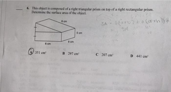 Solved 6. This object is composed of a right triangular | Chegg.com