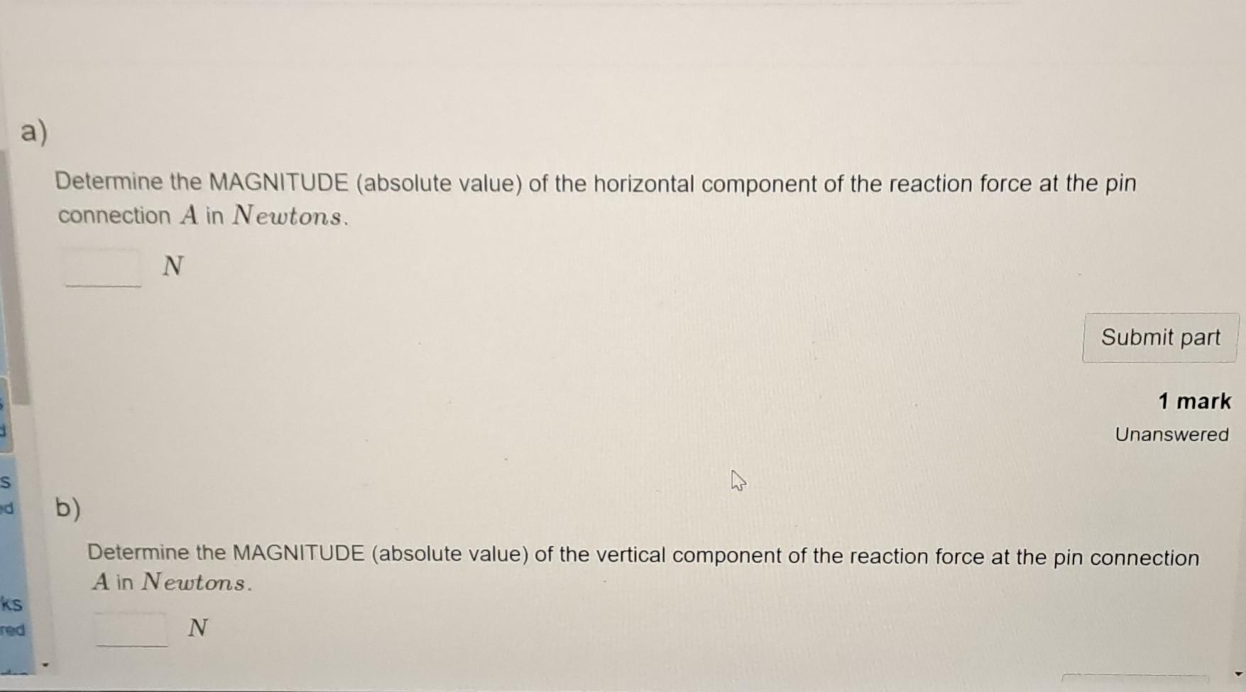 Solved The extended beam AB is supported at point A with a | Chegg.com