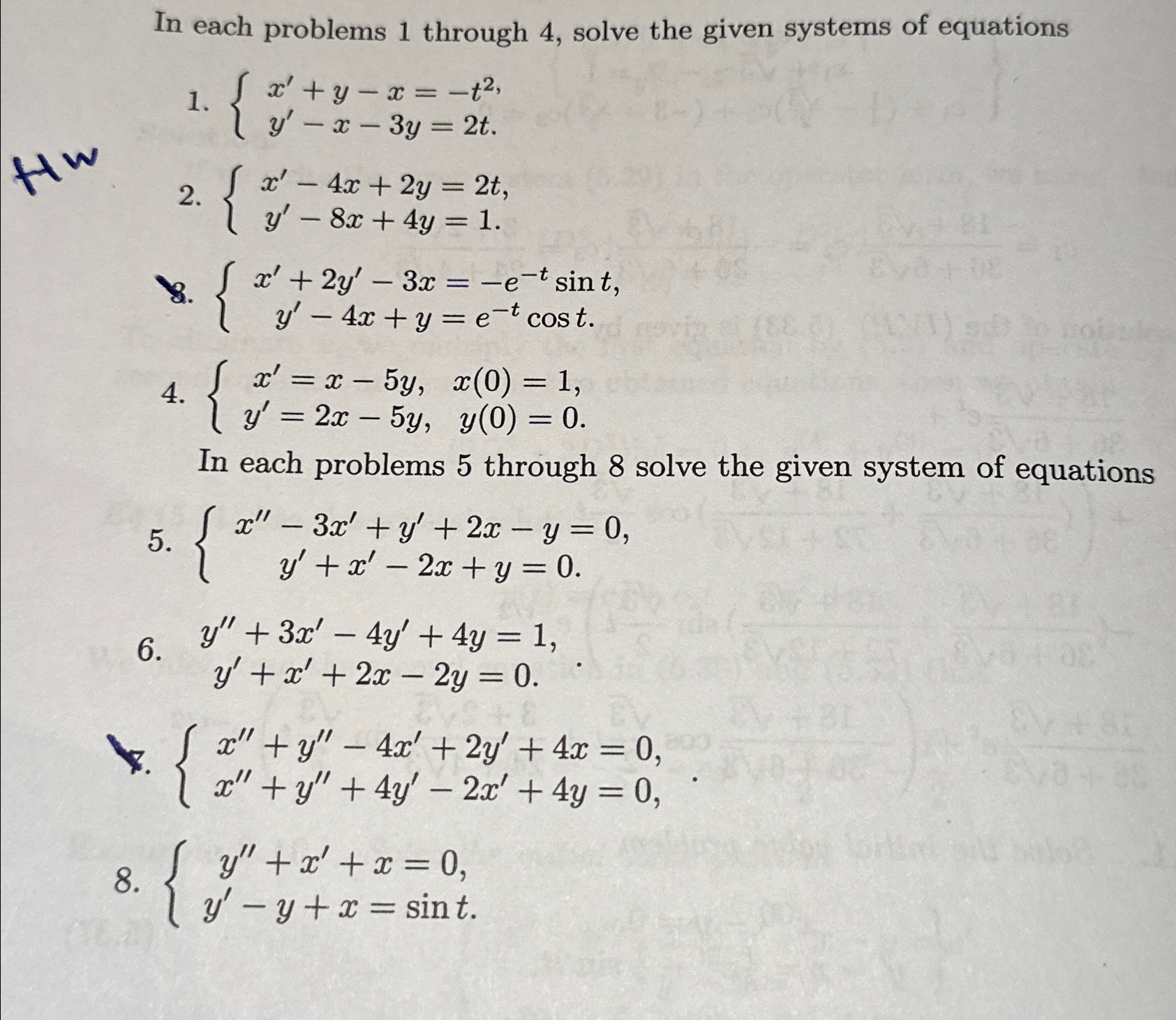 Solved In each problems 1 ﻿through 4 , ﻿solve the given | Chegg.com