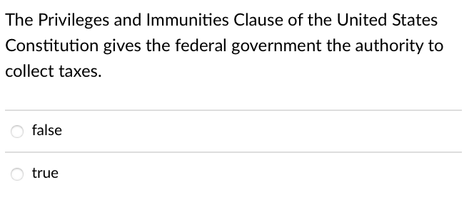 Solved The Privileges and Immunities Clause of the United | Chegg.com