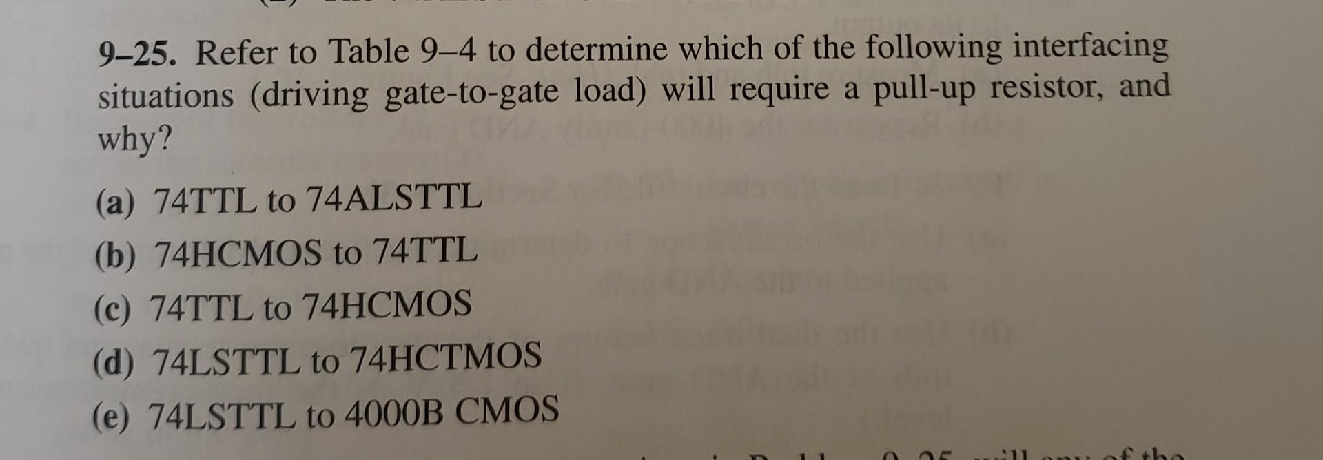 9-25. Refer to Table 9-4 to determine which of the | Chegg.com