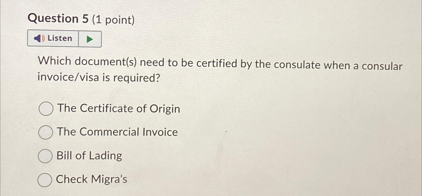 Solved Question 5 (1 ﻿point)Which document(s) ﻿need to be | Chegg.com