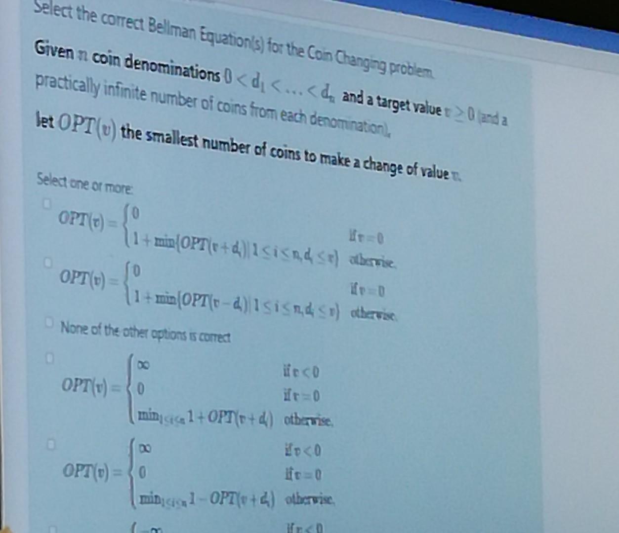 Solved Select the correct Bellman Equations) for the Coin | Chegg.com