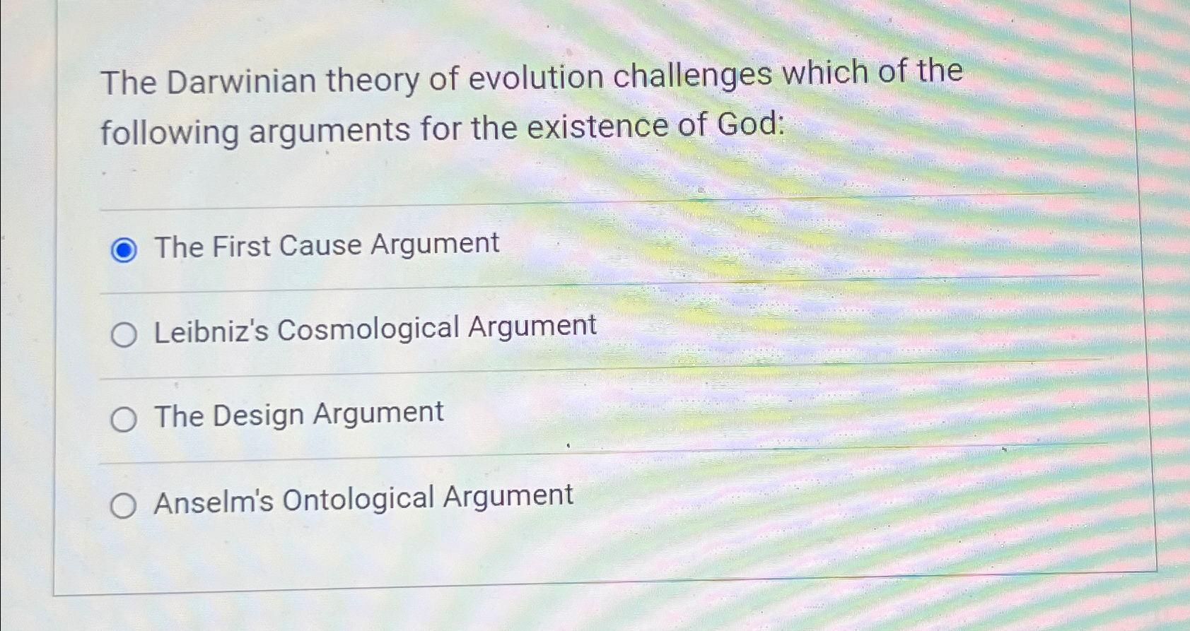 Solved The Darwinian theory of evolution challenges which of | Chegg.com