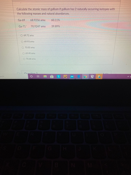 Solved Calculate the atomic mass of gallium if gallium has 2 | Chegg.com