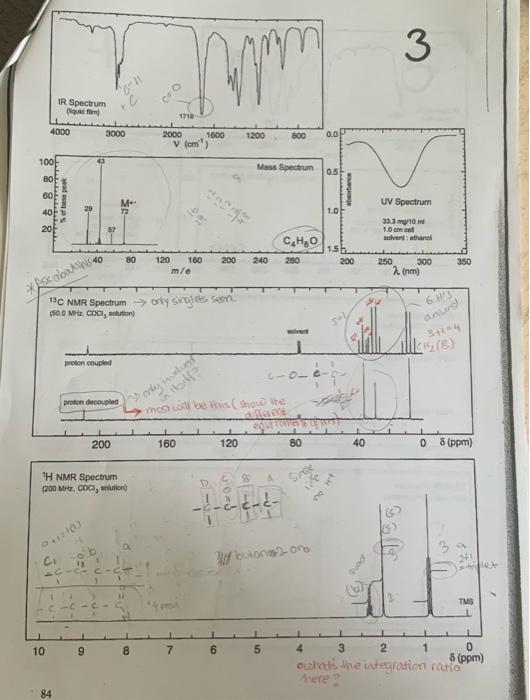 Solved 3 pom IR Spectrum 4000 3000 1200 2000 1000 v cm) 800 | Chegg.com