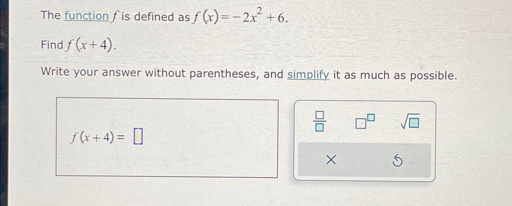 Solved The Function F ﻿is Defined As F X 2x2 6find
