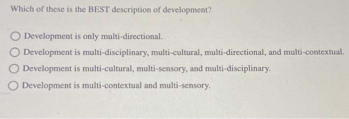 Solved Which of these is the BEST description of | Chegg.com