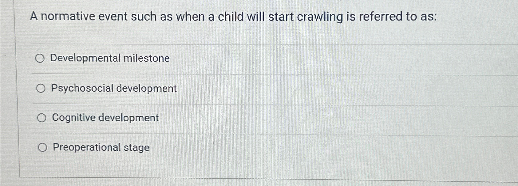 Solved A normative event such as when a child will start | Chegg.com