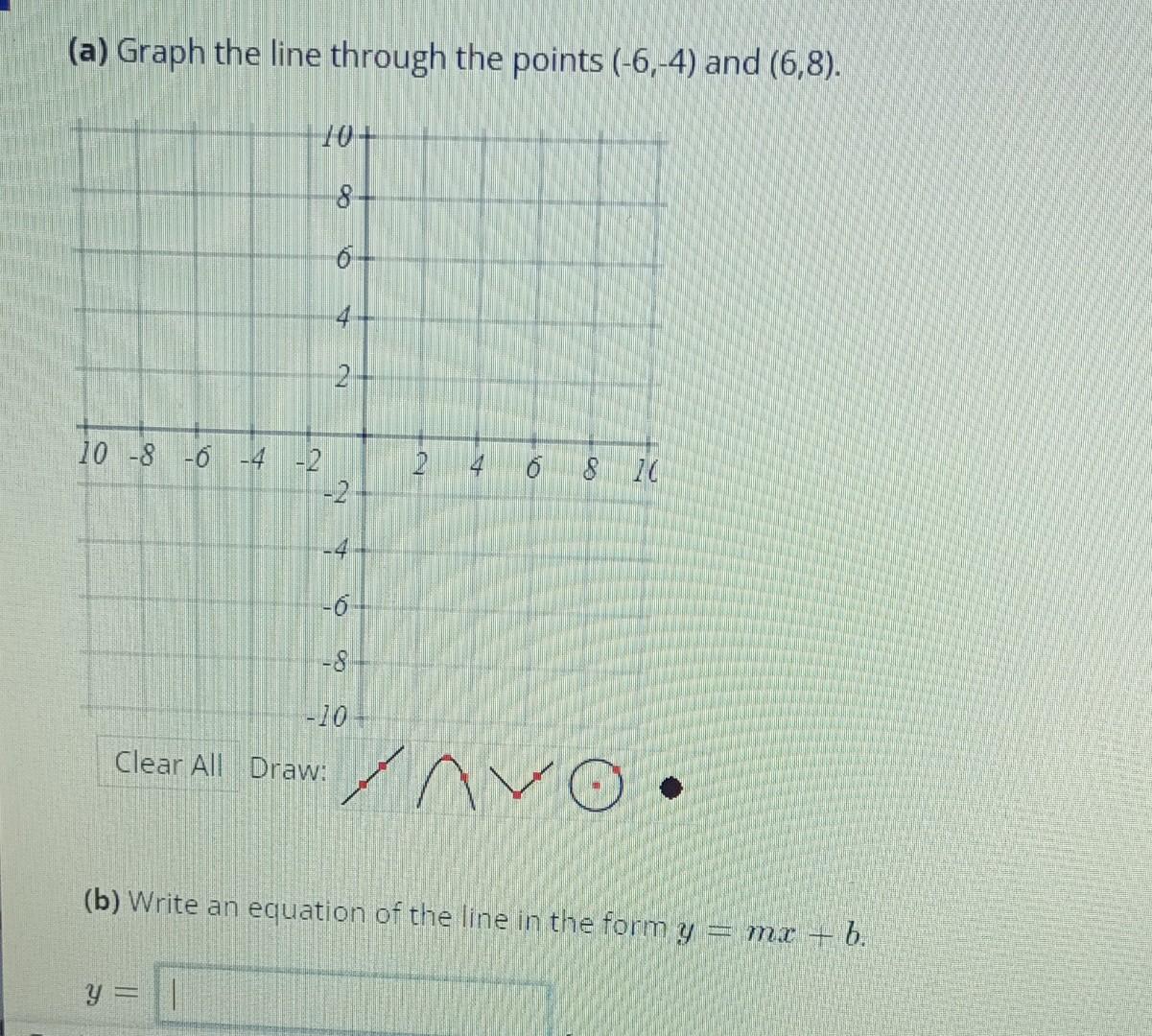 Solved (a) Graph the line through the points (-6,-4) and | Chegg.com