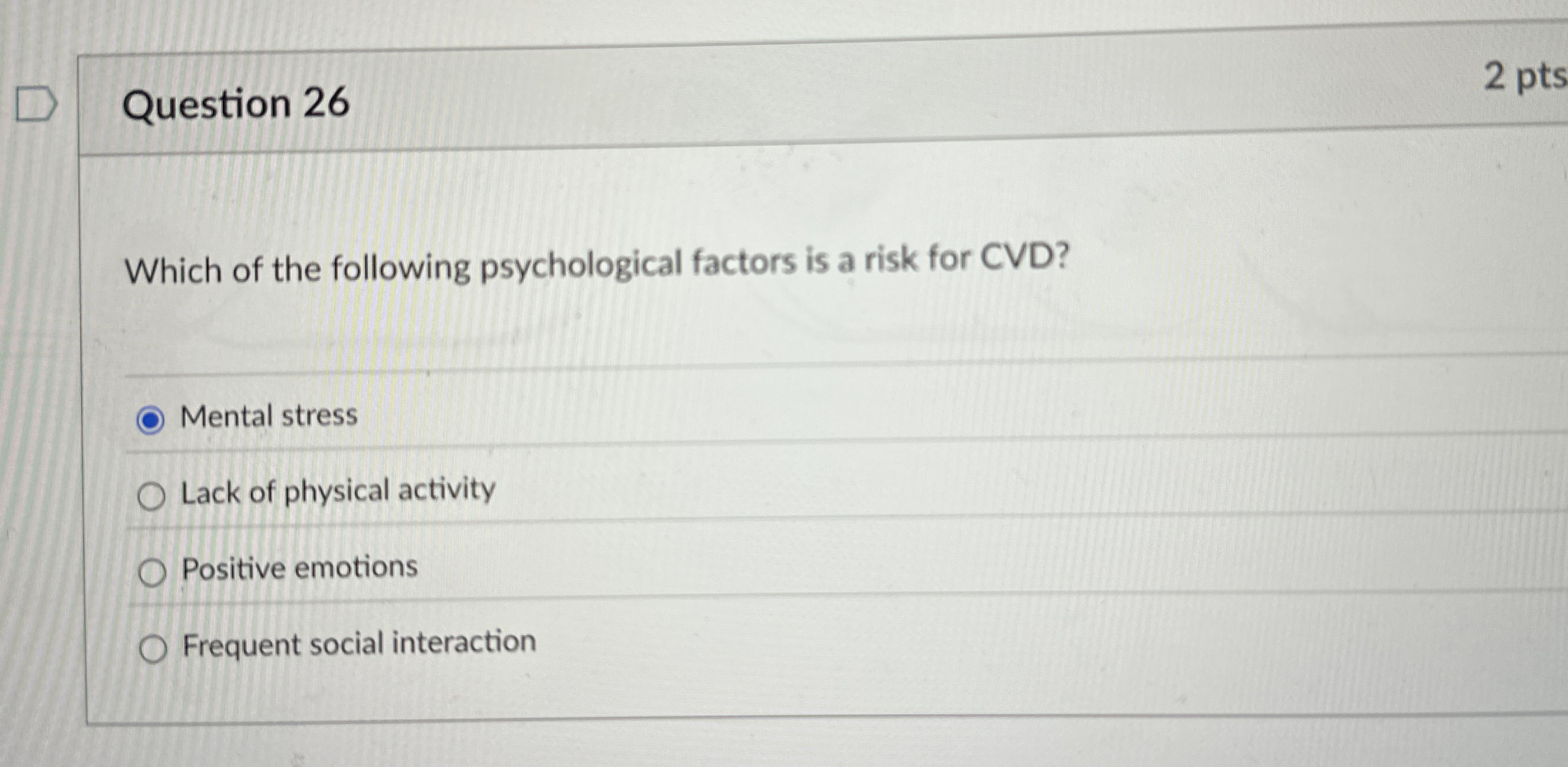 Solved Question 262 ﻿ptsWhich of the following psychological | Chegg.com