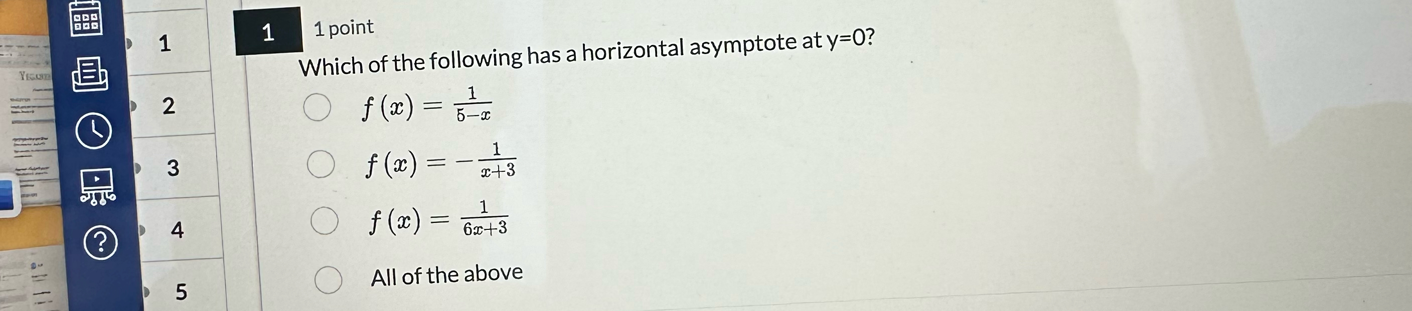 Solved 11 ﻿pointWhich of the following has a horizontal | Chegg.com