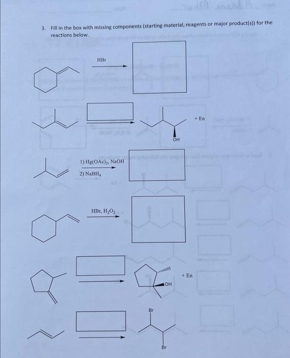 Solved 3. Fill in the box with missing components (starting | Chegg.com