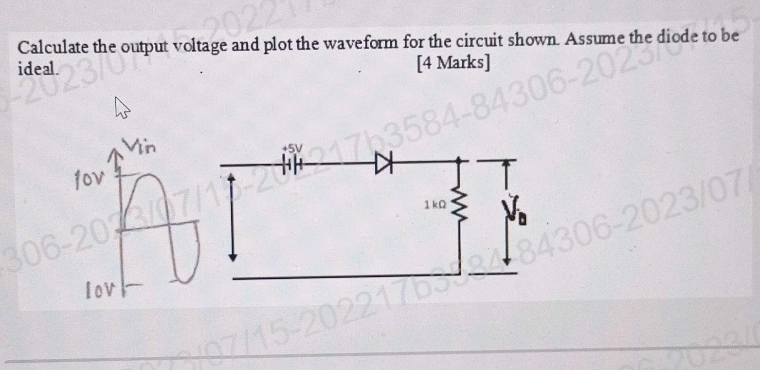 Solved Calculate the output voltage and plot the waveform | Chegg.com