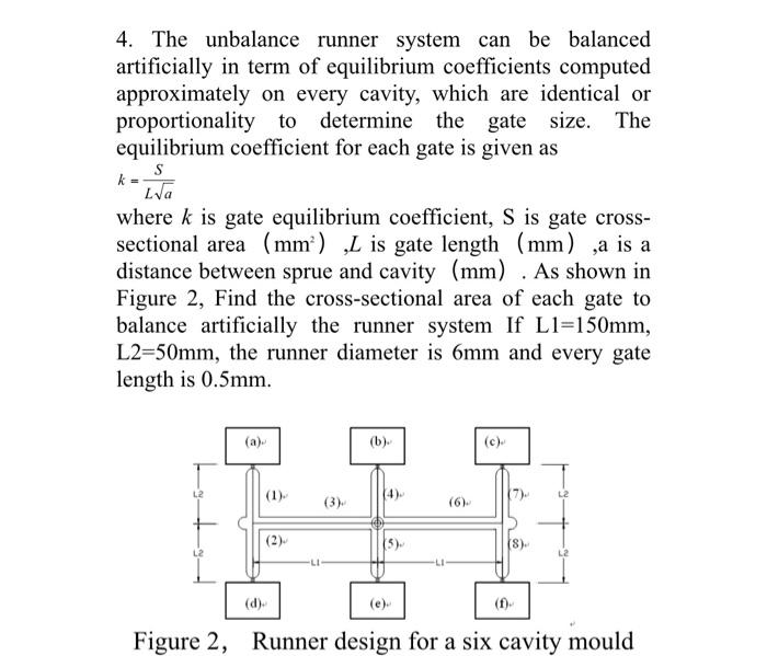 4. The unbalance runner system can be balanced | Chegg.com