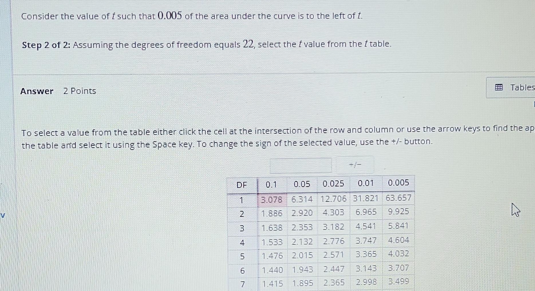 Solved To select a value from the table either click the | Chegg.com