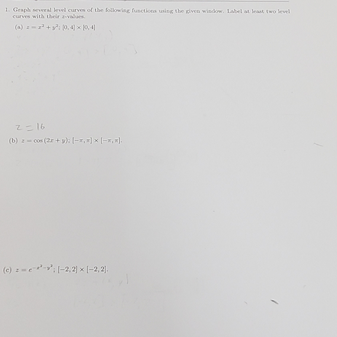 Solved Graph several level curves of the following functions | Chegg.com