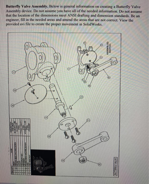 Butterfly Valve Assembly. Below is general | Chegg.com