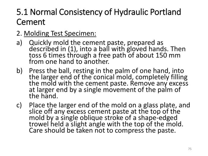 Solved 5.1 Normal Consistency of Hydraulic Portland Ceme | Chegg.com