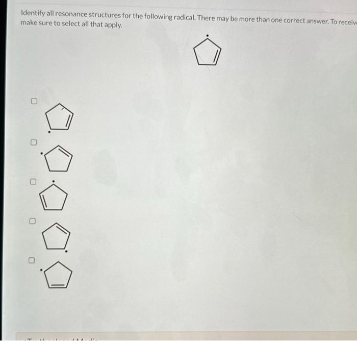 Solved Identify all resonance structures for the following | Chegg.com