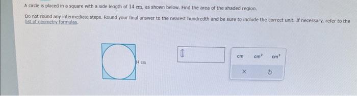 Solved A circle is placed in a square with a side length of | Chegg.com