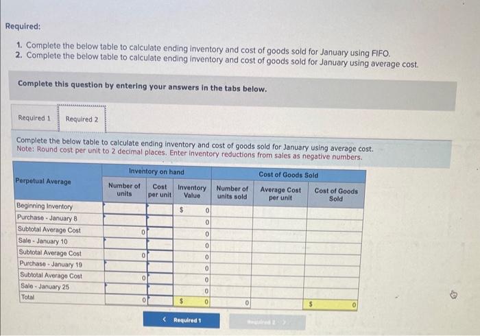 Solved 1. Complete the below table to calculate ending | Chegg.com