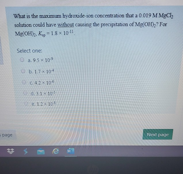 Solved What is the maximum hydroxide-ion concentration that | Chegg.com