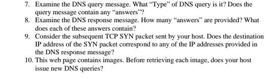 Solved 7. Examine the DNS query message. What "Type" of DNS | Chegg.com