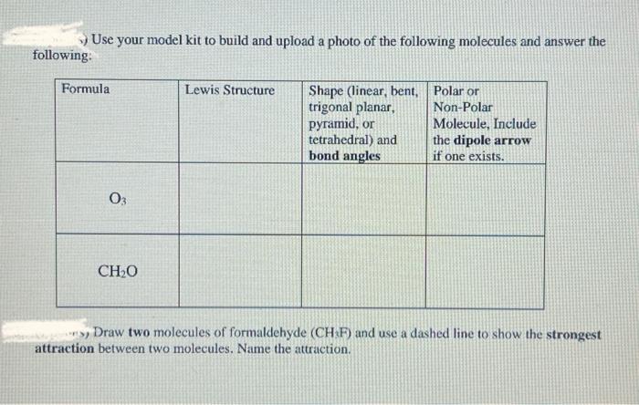Solved v) Use your model kit to build and upload a photo of | Chegg.com