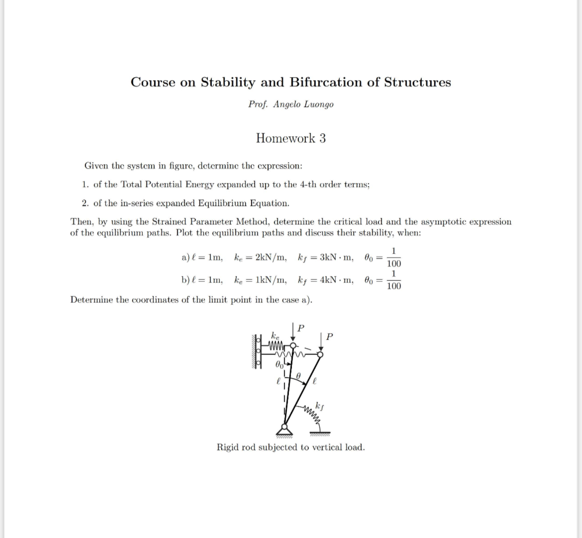 Solved Homework 3Given the system in figure, determine the | Chegg.com