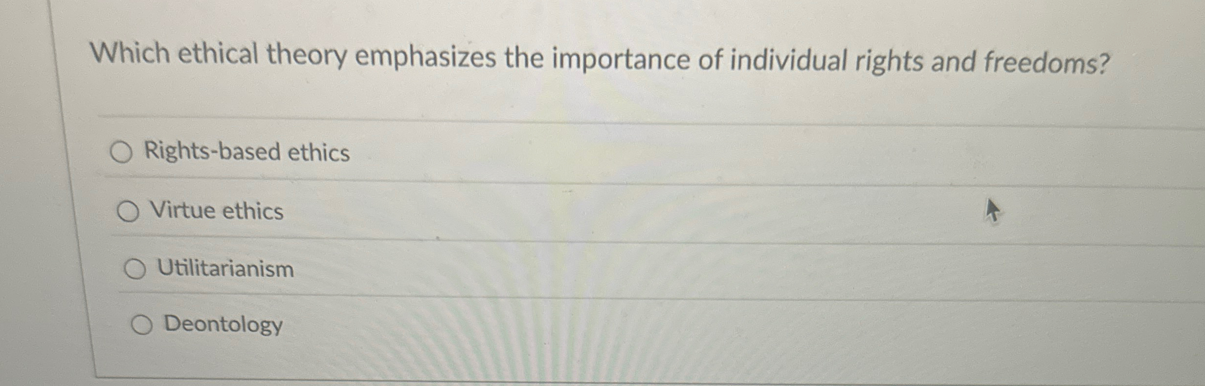 Solved Which ethical theory emphasizes the importance of | Chegg.com