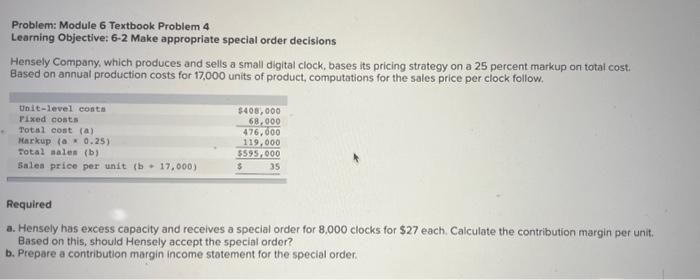 Solved Problem: Module 6 Textbook Problem 4 Learning | Chegg.com