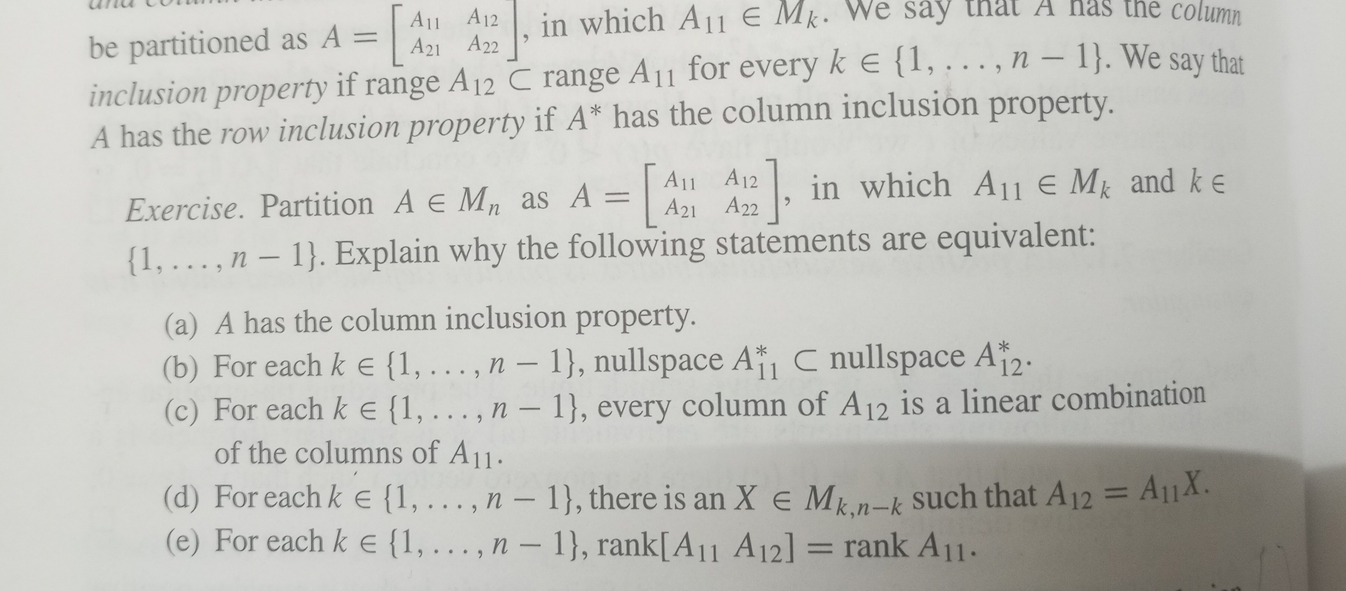 Solved inclusion property if range A12sub range A11 ﻿for | Chegg.com