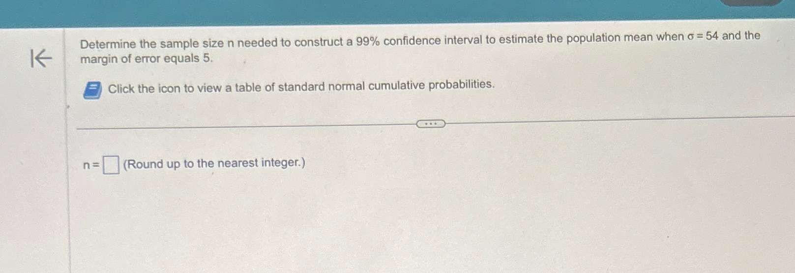 Solved Determine the sample size n ﻿needed to construct a | Chegg.com