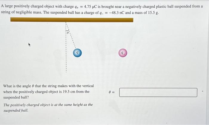 Solved A large positively charged object with charge | Chegg.com