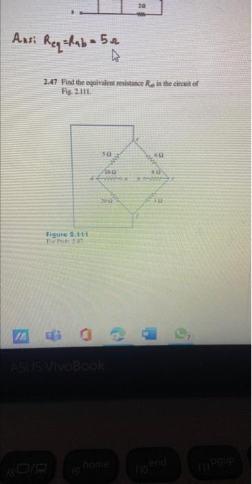 Solved Assi: Req=Rab=5Ω 2.47 Find the equitalent reaidance | Chegg.com