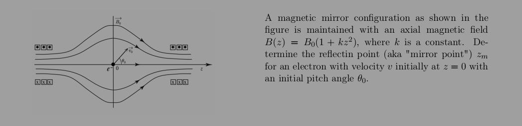 Solved A magnetic mirror configuration as shown in the | Chegg.com