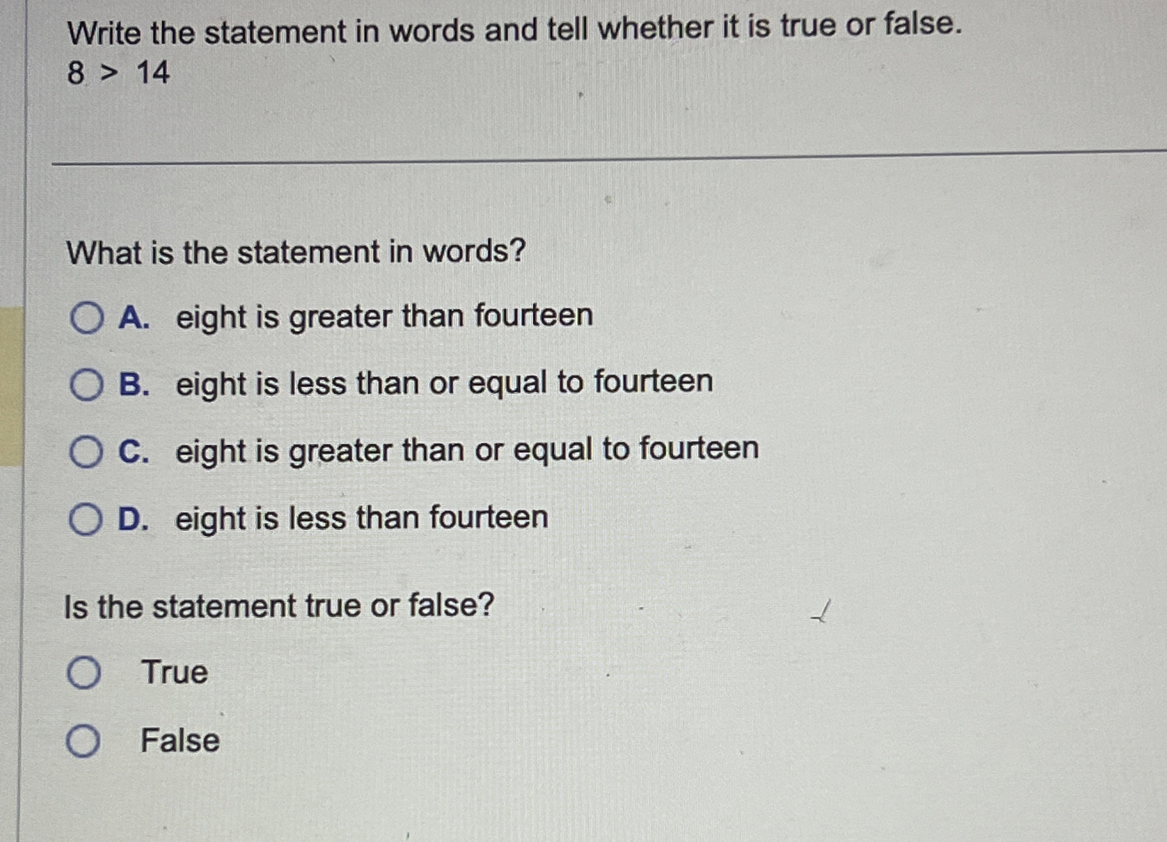 Solved Write the statement in words and tell whether it is | Chegg.com