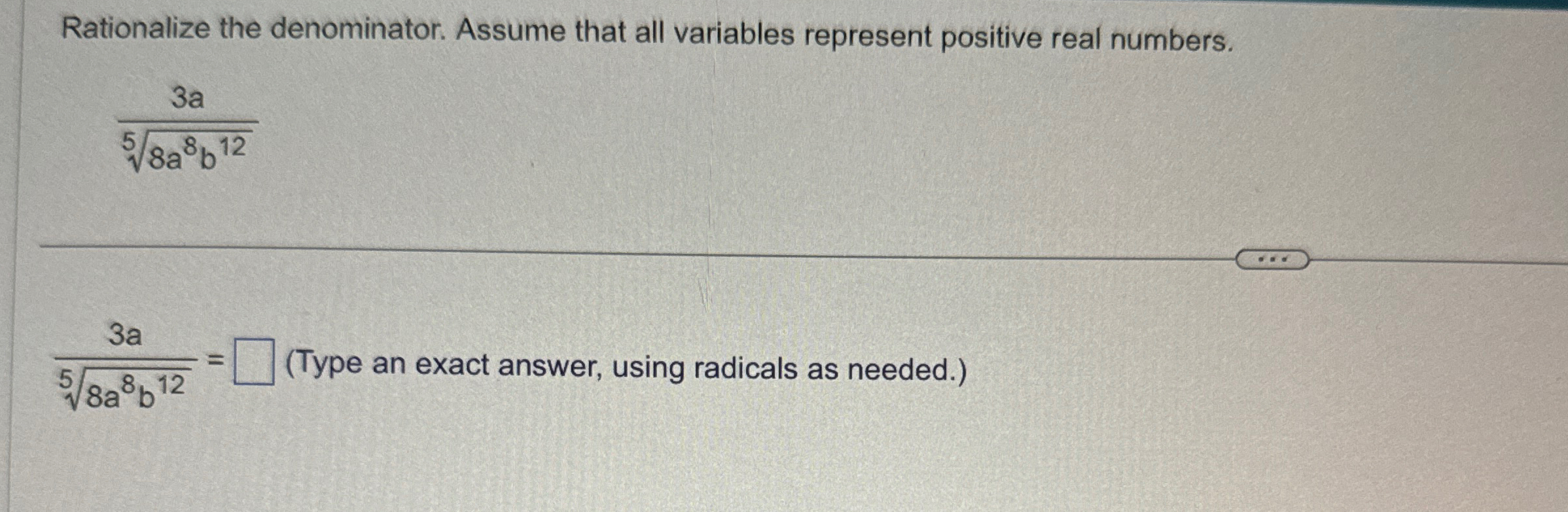 Solved Rationalize the denominator. Assume that all | Chegg.com
