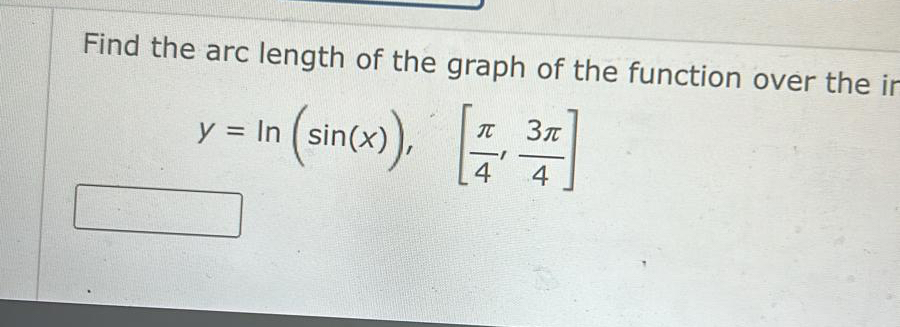 Solved Find the arc length of the graph of the function over | Chegg.com