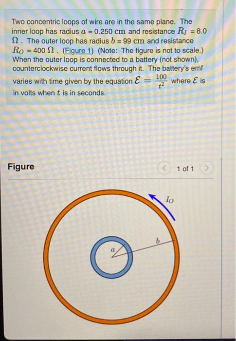Two concentric loops of wire are in the same plane. | Chegg.com